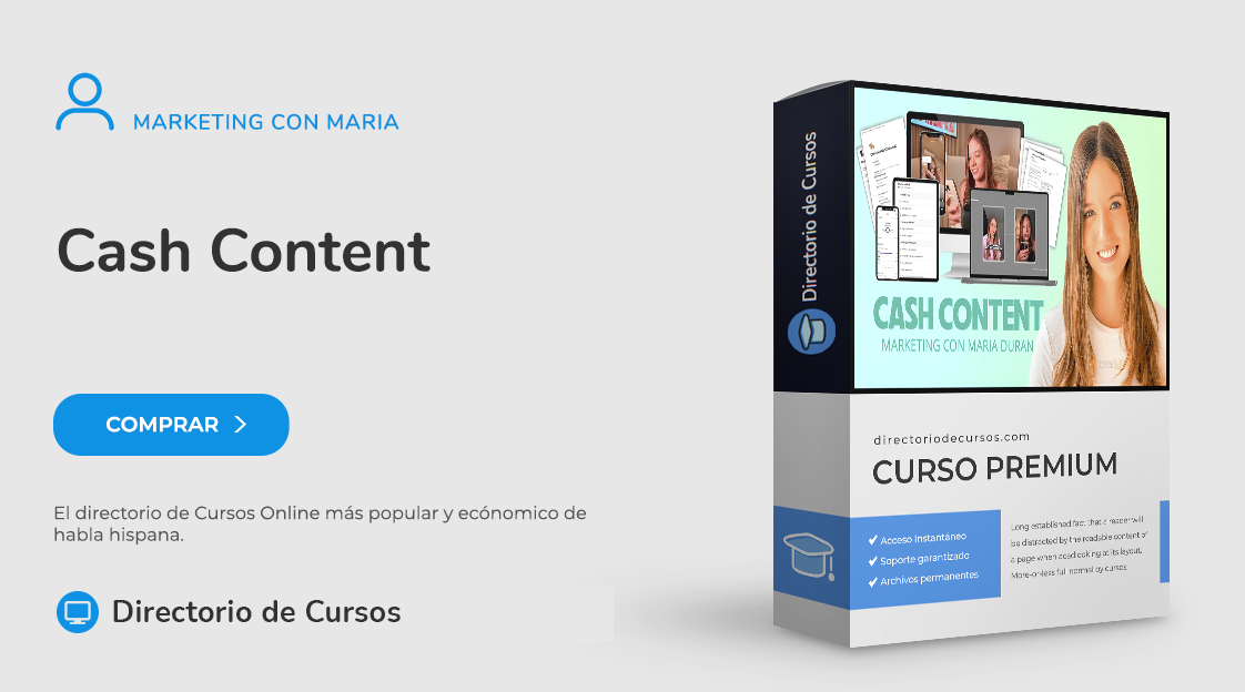 Cash Content – Marketing con Maria - Directorio de Cursos
